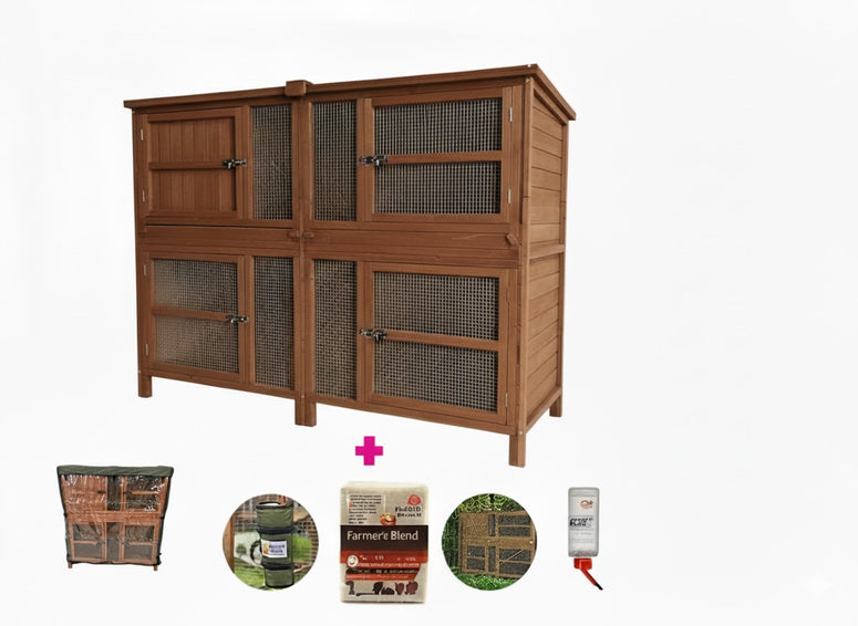 Rabbit Starter Bundle | 6ft Hutch, Covers & Hay | Save 10% – Scratch ...
